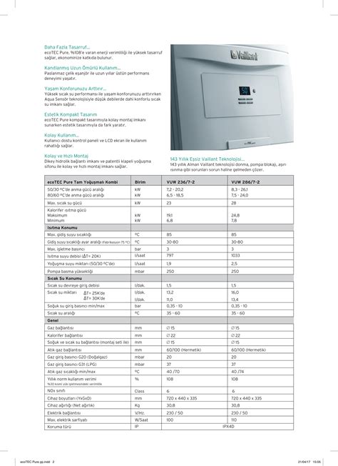 Vaillant Ecotec Pure Vuw 236 7 2 Tam Yoğuşmalı Kombi Isımer Isı Sistemleri