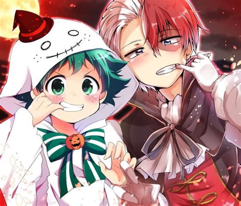 My Hero Academia Izuku Midoriya And Shoto Todoroki Halloween Hd Wallpaper Download Anime