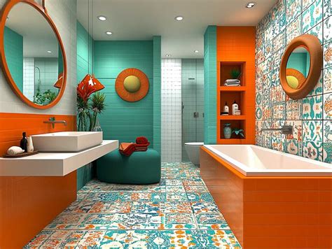 Orange And Teal Bathroom A New Hallway Bathroom Vanity Color Goodbye