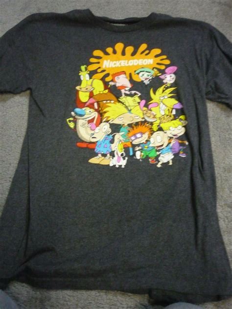 Mens Nickelodeon Cartoon All Shows Retro Vintage Bla Gem