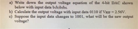 Solved A Write Down The Output Voltage Equation Of The