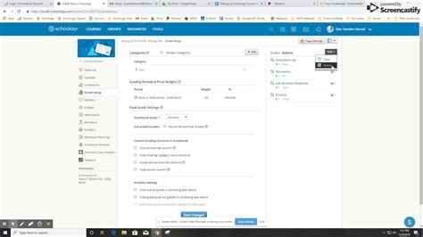 How To Set Up A Grading Scale And Rubric In Schoology Youtube
