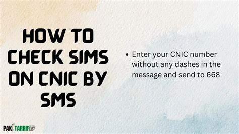 How To Check Sims On Cnic How To Check Sims On Cnic On Sms Pak Tarrif