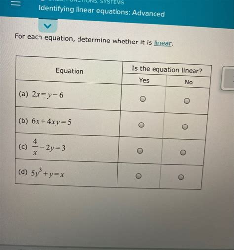 solved systems identifying linear equations advanced for