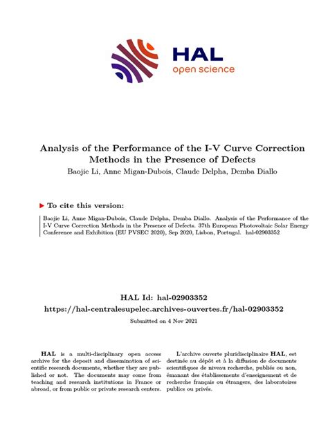 Analysis Of The Performance Of The I V Curve Correction Methods In The