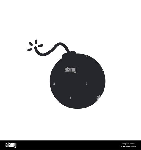 Bomb vector icon, cartoon dynamite violence illustration. Bomb fuse ...