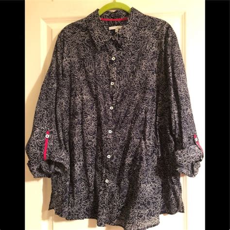 Foxcroft Tops Euc Foxcroft Wrinkle Free Fitted 0 Cotton Dot Floral