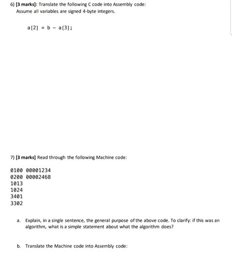 6 3 Marks Translate The Following C Code Into