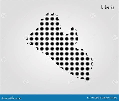 Liberia Vector Map Isolated On White Background High Detailed Black