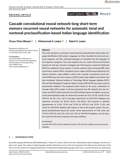 pdf cascade convolutional neural network‐long short‐term memory