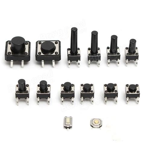 140pcs 14 Types Momentary Tact Tactile Push Button Switch SMD Assortment Kit Set Sale Banggood Com