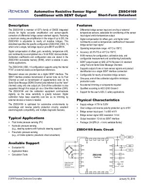 Fillable Online ZSSC4169 Short Form Datasheet Mouser Electronics Fax
