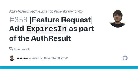 Feature Request Add `expiresin` As Part Of The Authresult · Issue