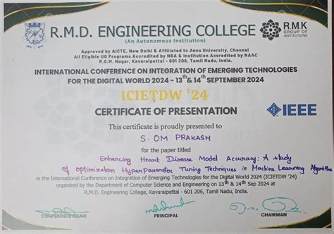 Om Prakash S On Linkedin Research Heartdiseaseprediction