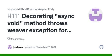 Decorating Async Void Method Throws Weaver Exception For Aspect With