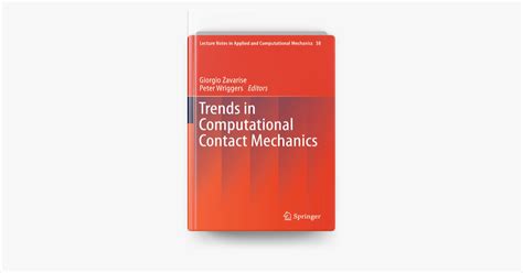 Trends In Computational Contact Mechanics On Apple Books