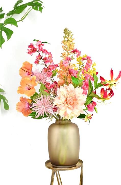 Kunstboeket Full Color 70 Cm Zijden Kunstbloemen Nepbloemen