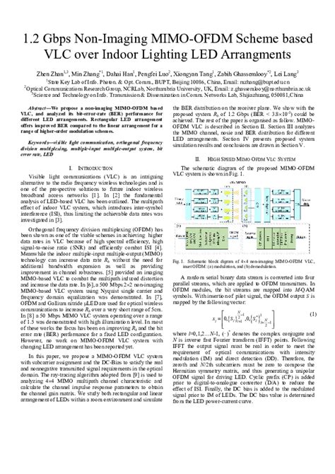 Pdf 12 Gbps Non Imaging Mimo Ofdm Scheme Based Vlc Over Indoor Lighting Led Arrangments