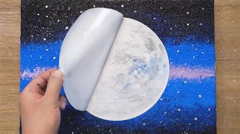 Full Moon Sticker Painting Easy Acrylic Painting Technique For