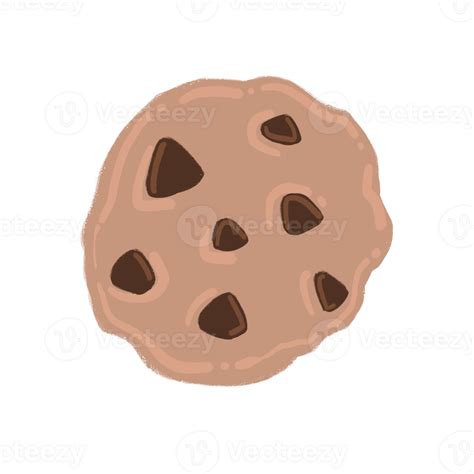Chocolate Chip Cookie Cartoon Illustration Chocolate Chip Cookie Hand