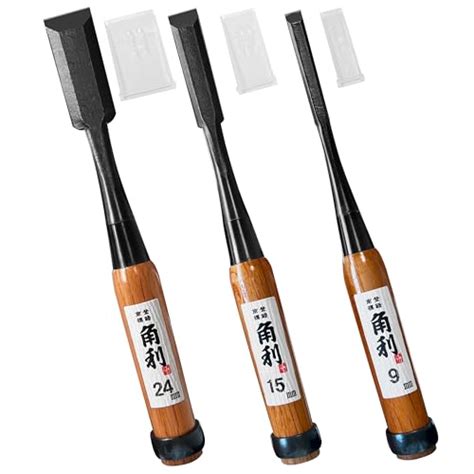 Kakuri Japanese Wood Chisel Set [long Handle] 3 Piece For Woodworking