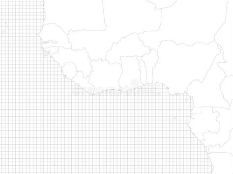 Mapa En Blanco De Esquema Simple De áfrica Occidental Ilustración del
