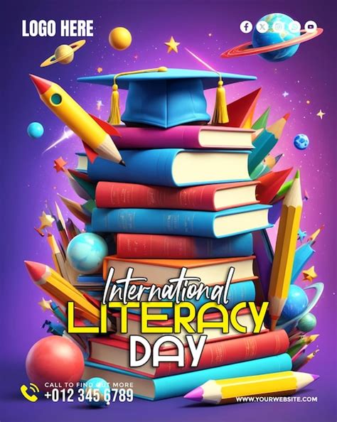 International Literacy Day Social Media Baner And Poster Template