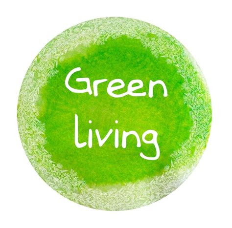 Premium Photo Green Living Label