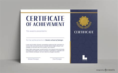 Achievement Certificate Design Template Vector Download