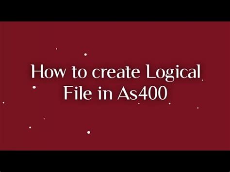 How To Create Logical File In As400 LF Tutorial For Beginners DB2
