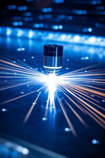 Premium Ai Image Trace Of Laser Beam On Titanium