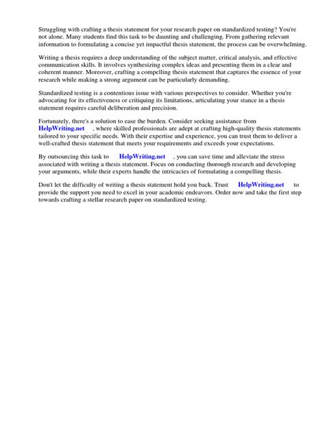 Thesis Statement For Research Paper On Standardized Testing Pdf Thesis Statement For Research Paper On Standardized Testing Pdf