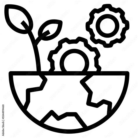 Ecosystem Outline Style Icon Stock Vector Adobe Stock