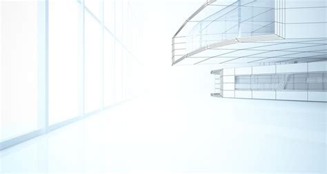 추상 드로잉 흰색 내부 다단계 공공 공간 다각형 검정 드로잉 3d 프리미엄 사진