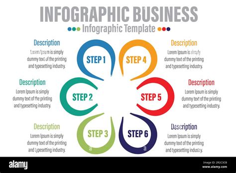 Infographic Template With Numbers 6 Option Can Be Used For Workflow