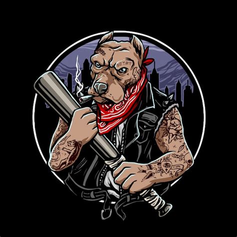 Gangster Do Cão Doberman Vetor Premium