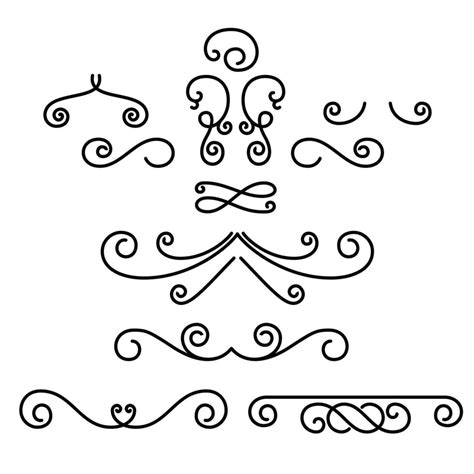 Simple Vintage Scrollwork Collection Vector Art At Vecteezy
