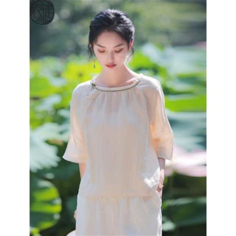 苧麻茶服女禪服套裝夏禪意素衣中國風唐裝改良漢服上衣中式女裝唐裝中式服裝etmall東森購物網