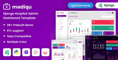 Mediqu Django Hospital Admin Dashboard Bootstrap Template By Dexignzone