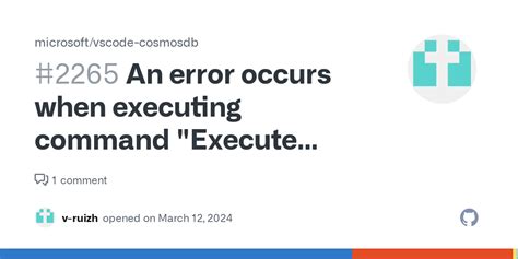 an error occurs when executing command execute nosql query · issue