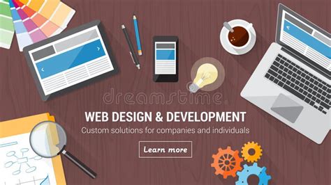 Flat Responsive Web Design Concept Website Development Devices Stock