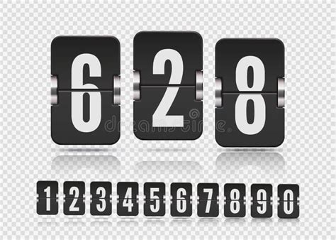 Set Of Flip Score Board Numbers For Countdown Timer Or Calendar Vector Template For Your Design