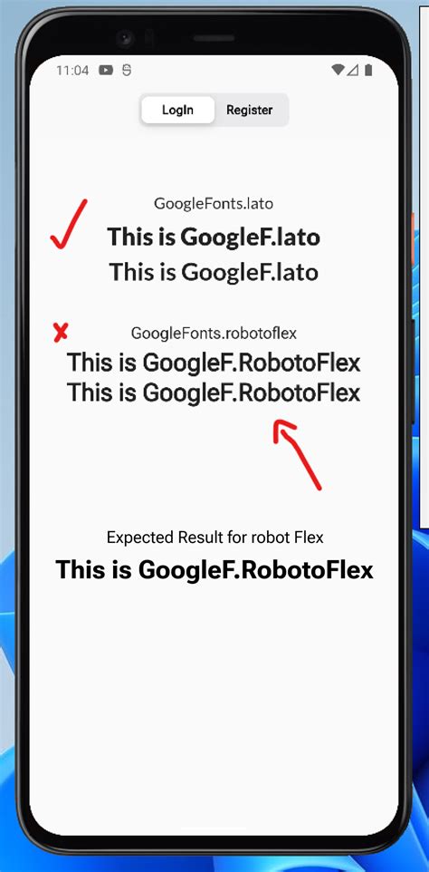 Flutter Google Font Roboto Flex Bold Weight Issue Shows Thinner