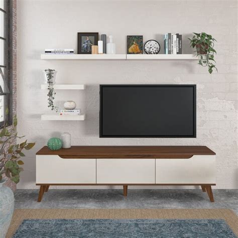 Conjunto Sala De Estar Rack Para Tv Até 75 Polegadas Liverpool Com 4