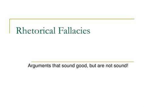 Ppt Rhetorical Fallacies Powerpoint Presentation Free Download Id