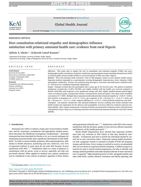 Pdf How Consultation Relational Empathy And Demographics Influence