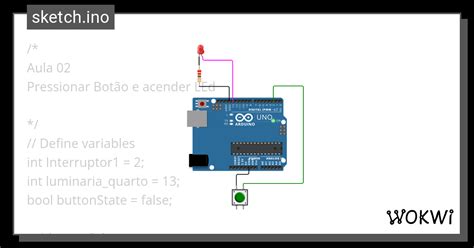 Push Button LED Control Copy Wokwi ESP STM Arduino Simulator