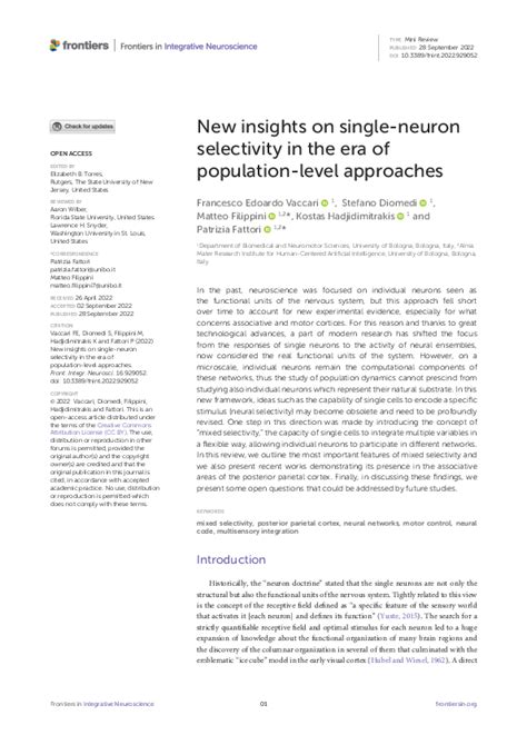 Pdf Reevaluating Single Neuron Selectivity Today