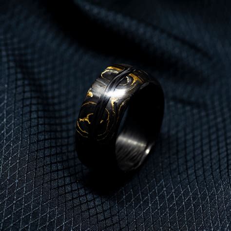 Heimdall Inspired Carbon Fiber Ring Alternative Wedding Ring Etsy