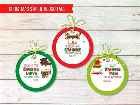 Christmas Smore Love T Tags Printable Happy Holiday Etsy